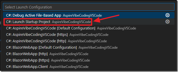 Using Visual Studio Code with Aspire and Blazor